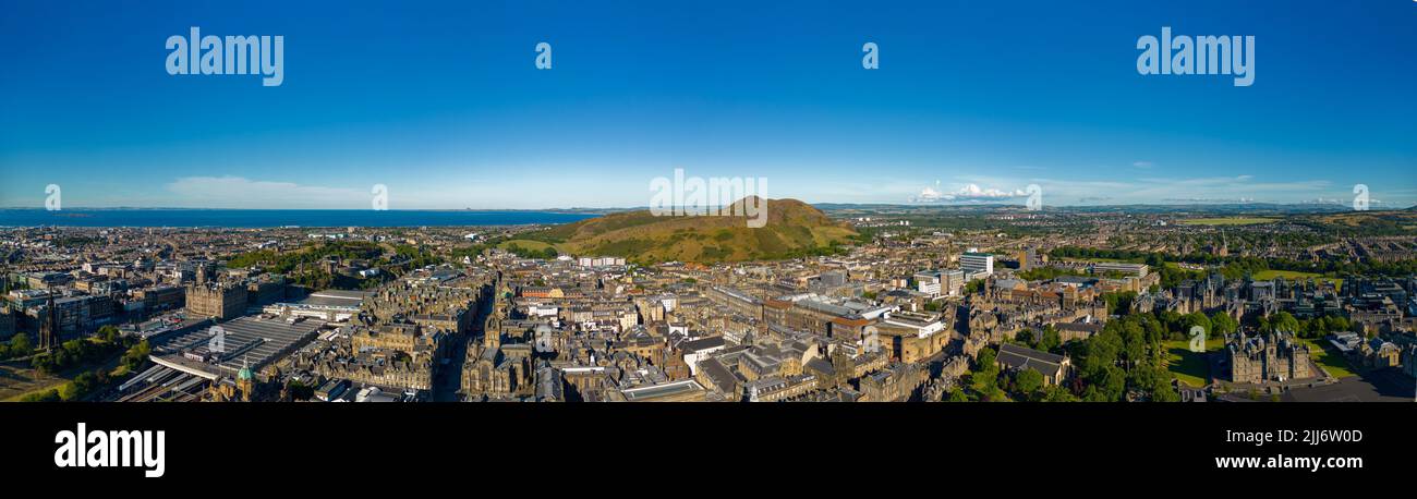 Aerial panoramic photo of Edinburgh Scotland UK Stock Photo - Alamy