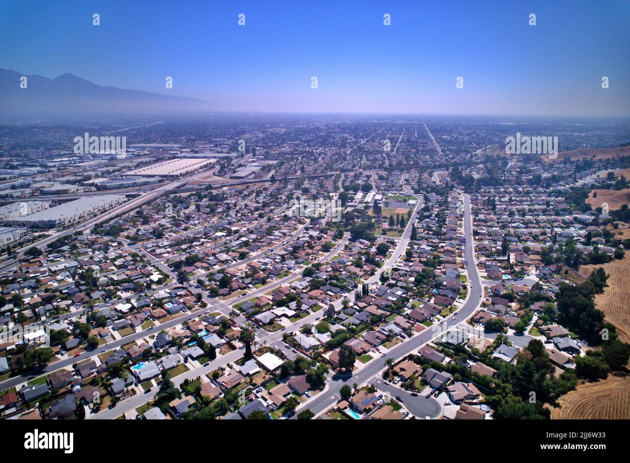 Aerial view suburban buildings hi-res stock photography and images - Alamy