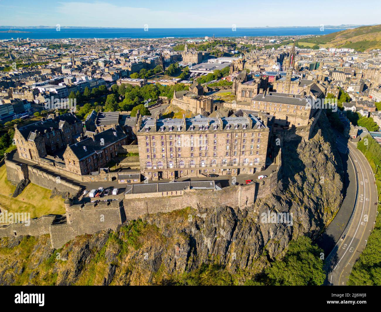Aerial photo Edinburgh Castle Scotland UK Stock Photo - Alamy
