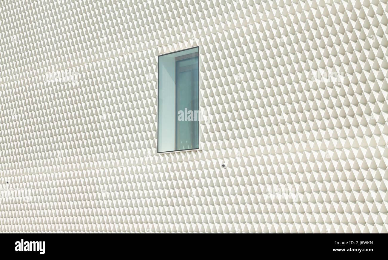 A rectangular window on the white wall of a modern building Stock Photo ...