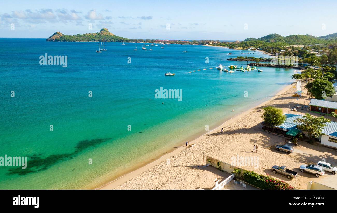 A daytime view of a beach at the Caribbean Stock Photo - Alamy