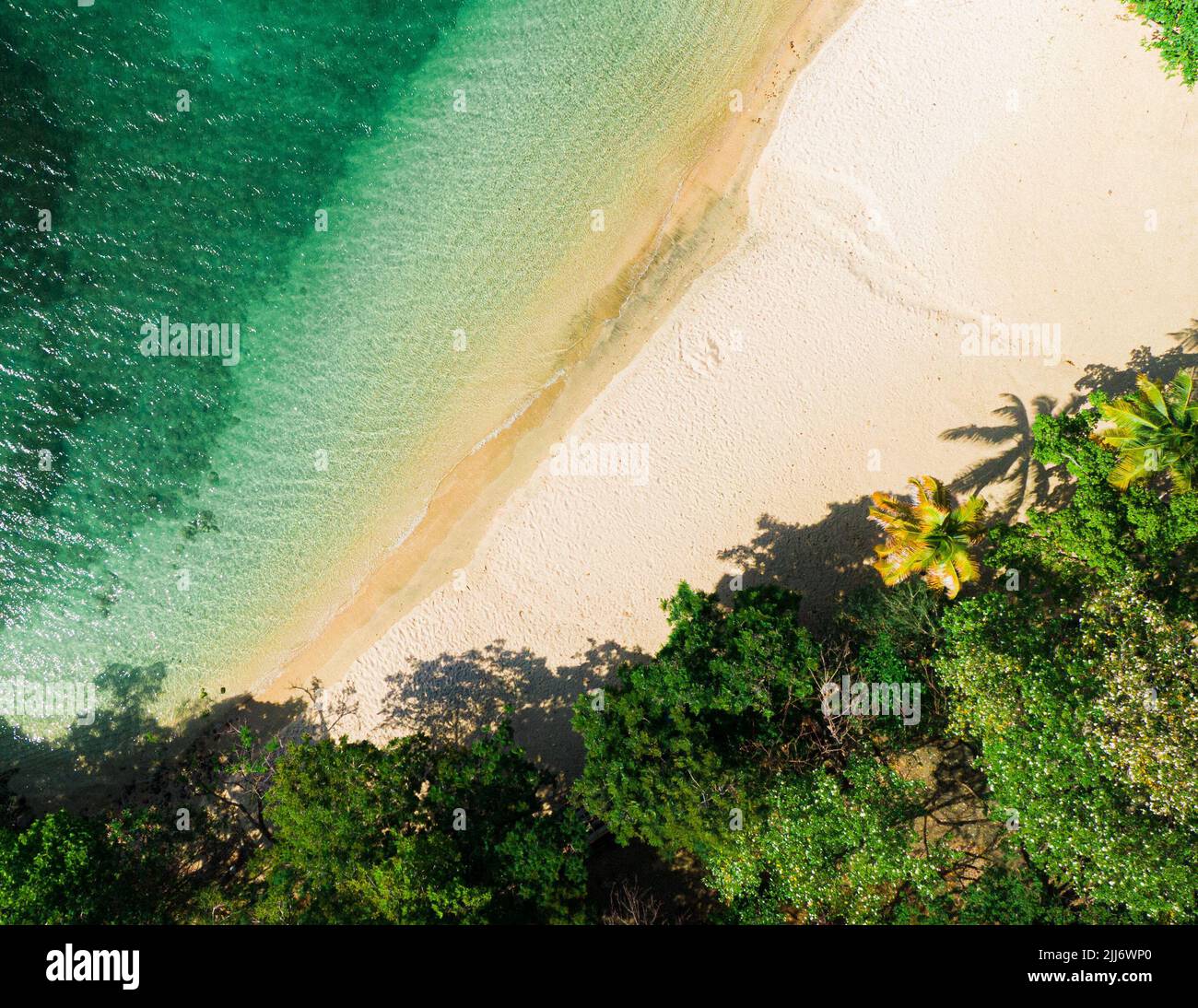 An aerial view of a beach at the Caribbean Stock Photo - Alamy