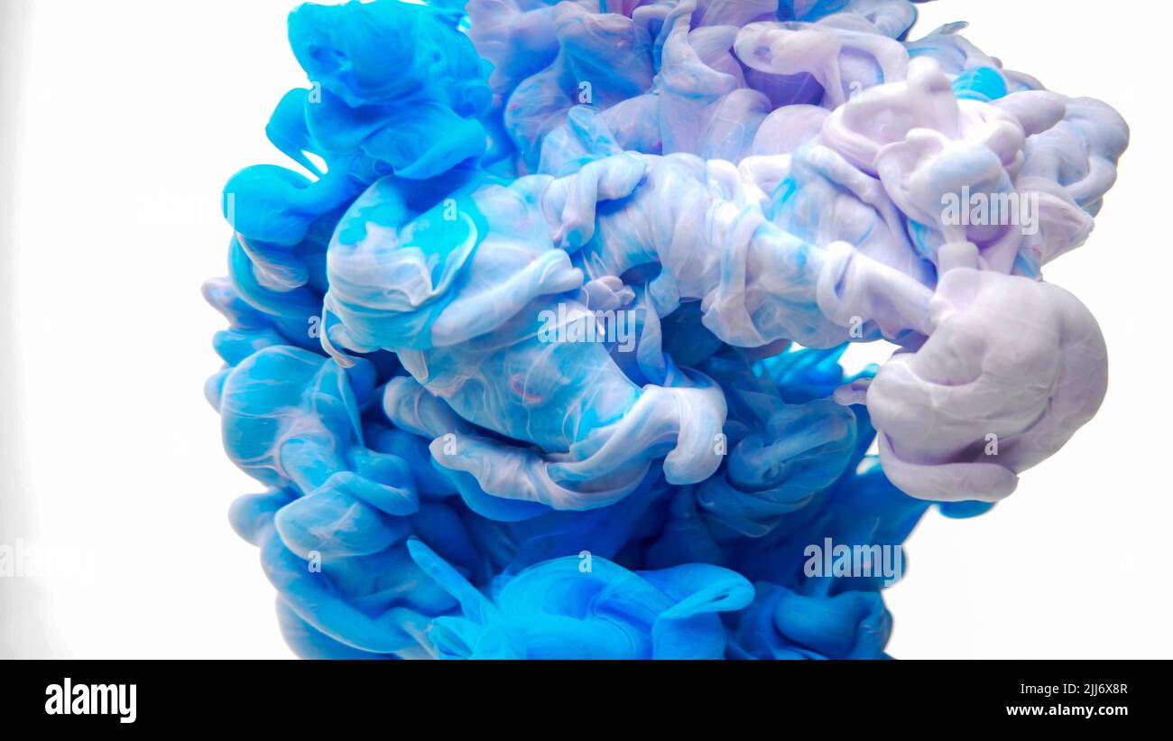 A splash of blue and white paint isolated with white background Stock ...