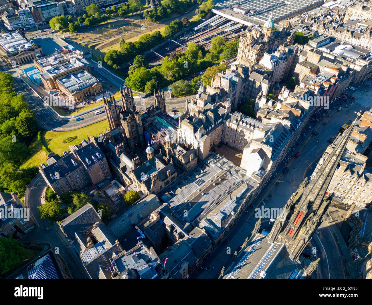 Aerial photo Tolbooth Kirk Edinburgh Scotland UK Stock Photo - Alamy