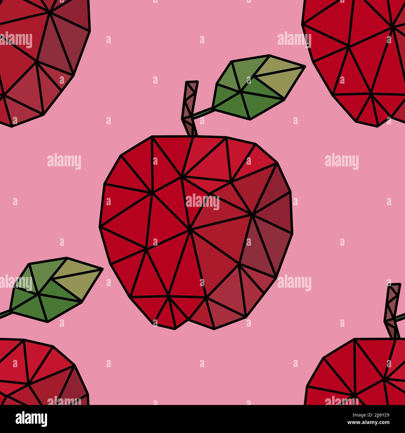 Geometric polygonal fruit seamless apples pattern for wrapping paper ...