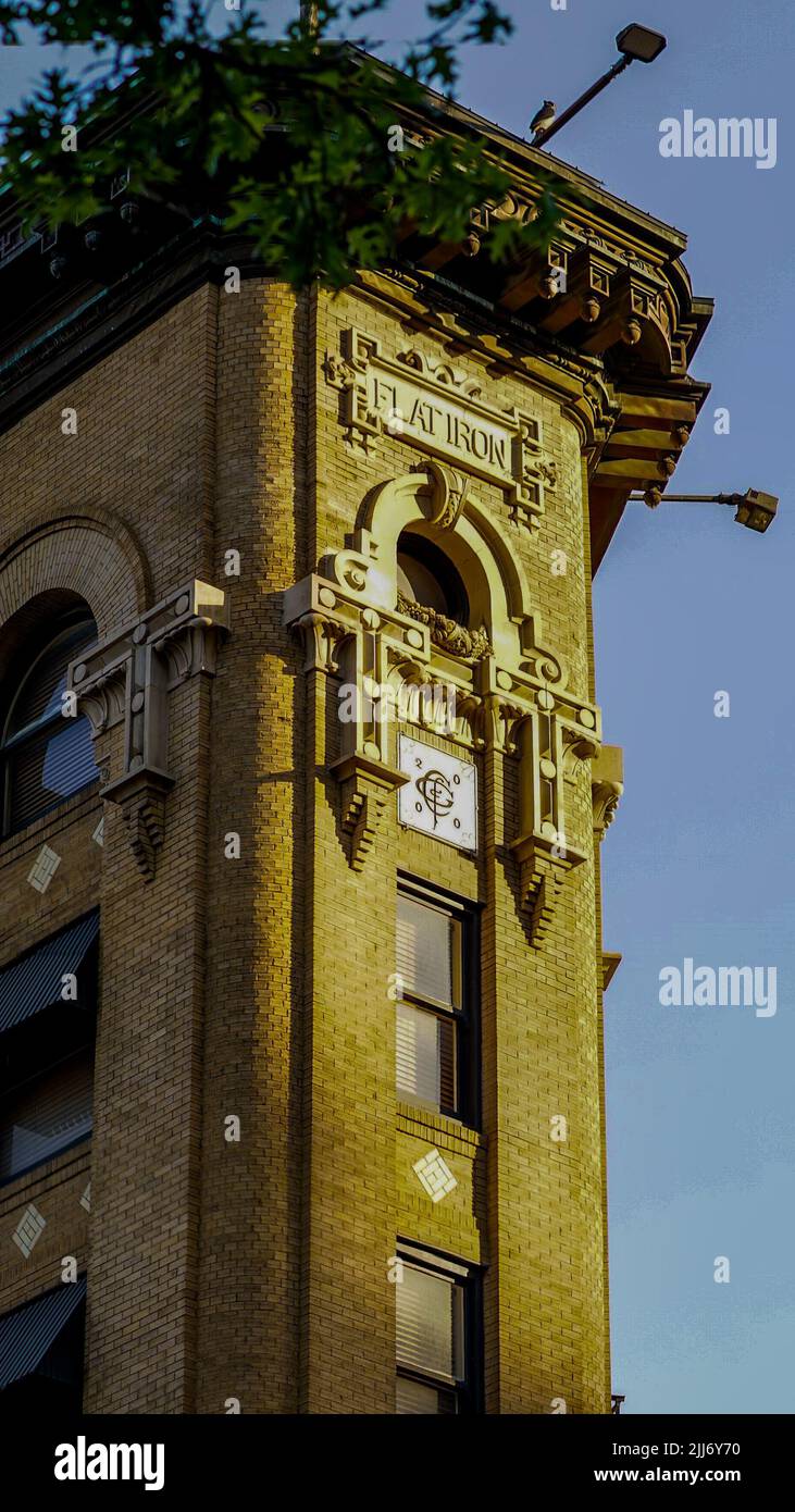 A vertical shot of a tower in the Historic Downtown Fort Worth, TX ...