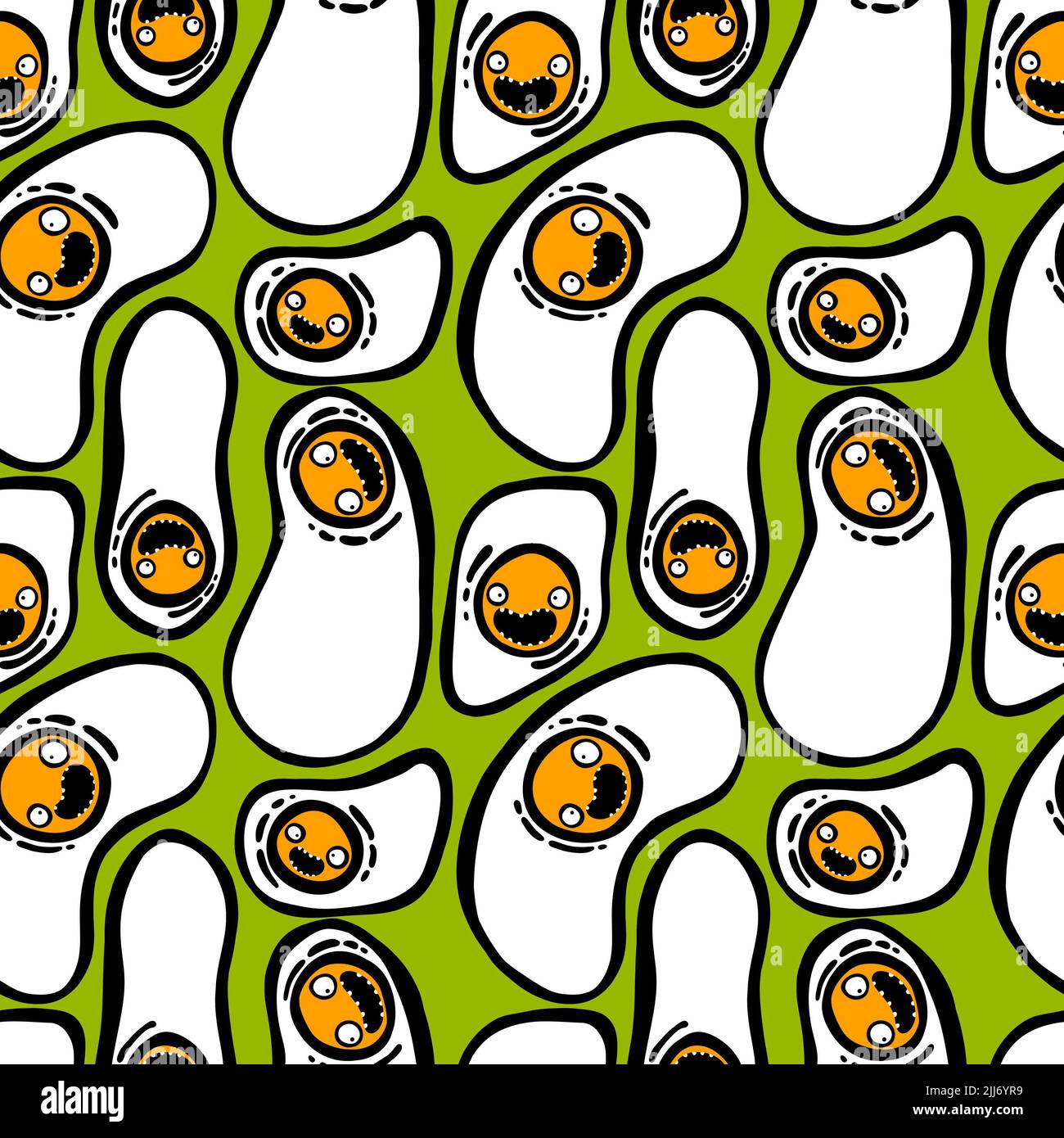 Cartoon kids seamless scrambled eggs pattern for wrapping paper and ...