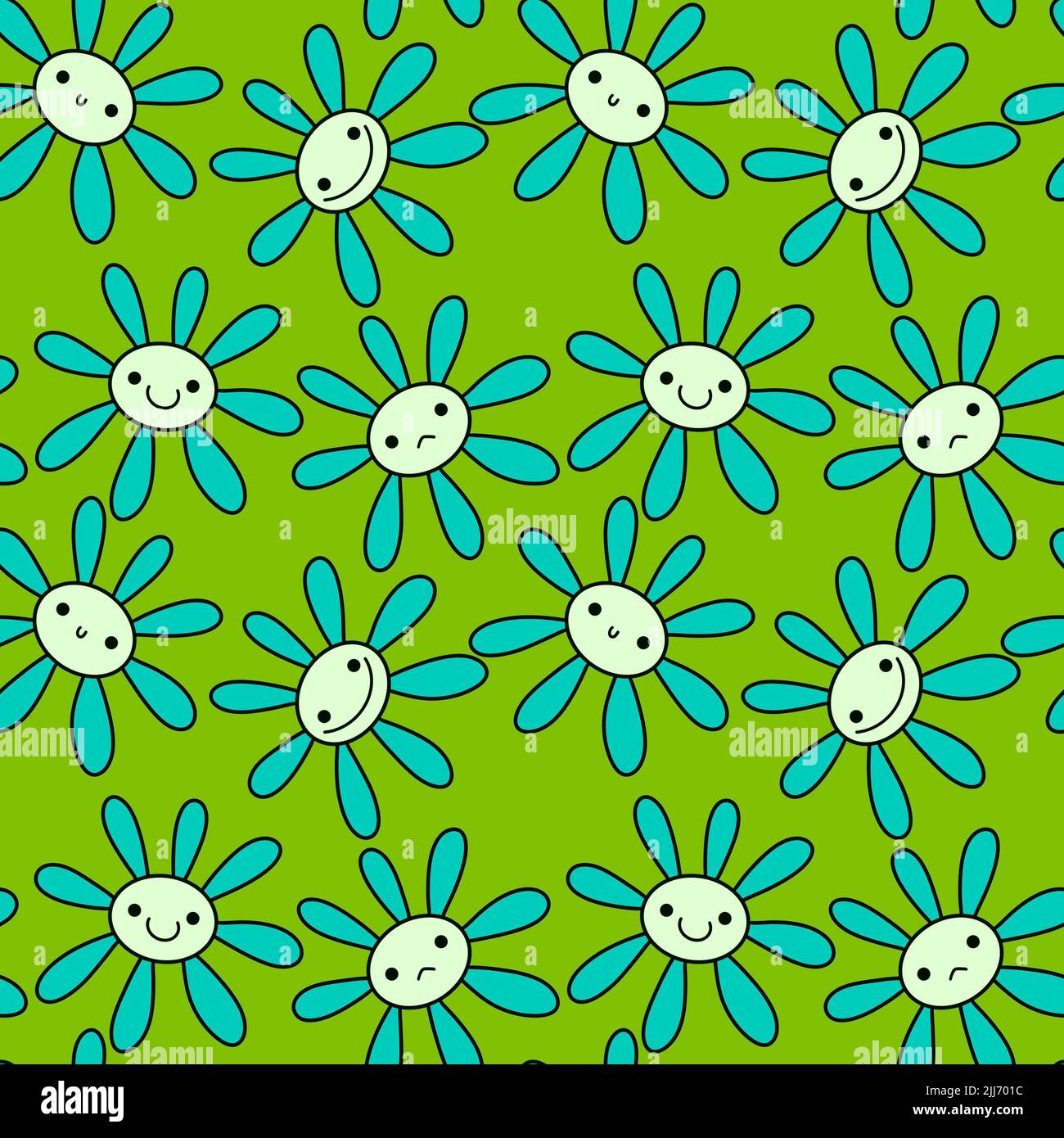 Cartoon kids floral seamless flower pattern for fabrics and wrapping ...