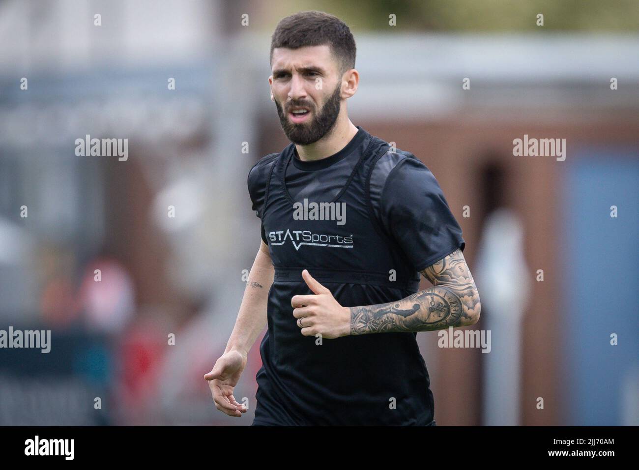 New signing Doğukan Sinik of Hull City during the pre match warm up ...