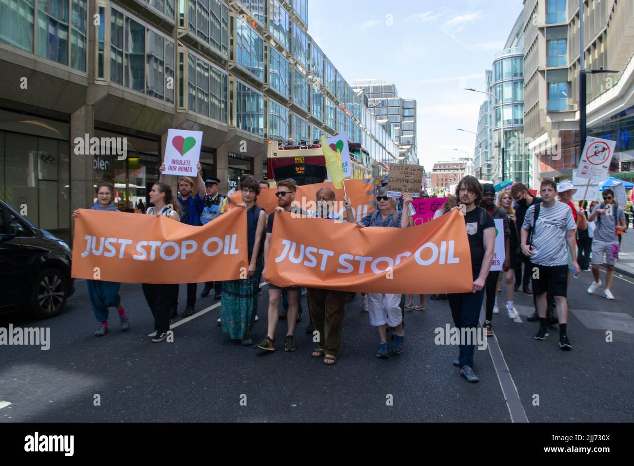 PARLIAMENT SQUARE, LONDON, ENGLAND- 23 July 2022: Just Stop Oil ...