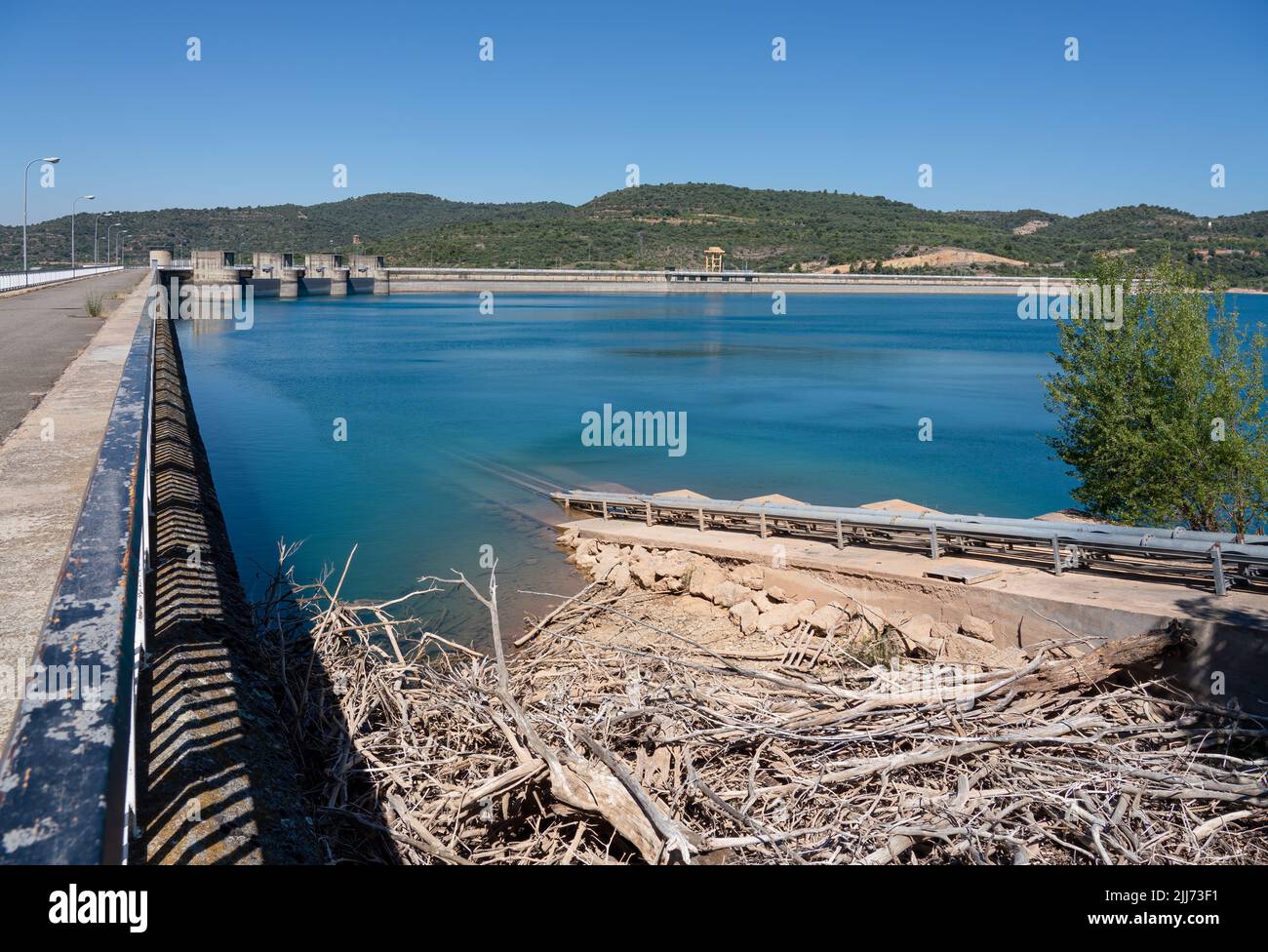 El Grado Dam and reservoir, Hydro-Electricity Generation, Huesca, Spain ...
