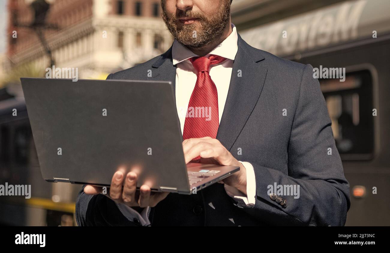 modern business computer communication for cropped businessperson ...