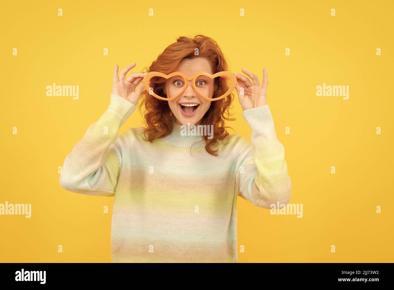 oh my god. just having fun. funny girl wear big glasses. birthday party ...