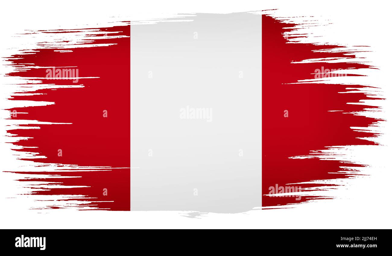 colorful hand-drawn brush strokes painted national country flag of Peru ...
