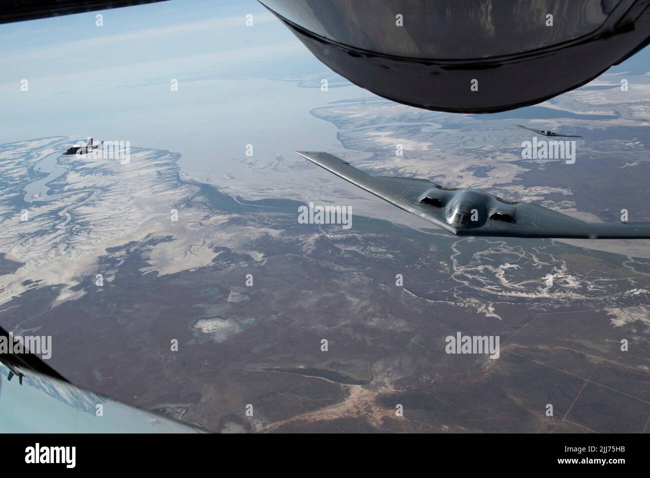 Two U.S. Air Force B-2 Spirit Stealth Bombers, assigned to the 509th ...