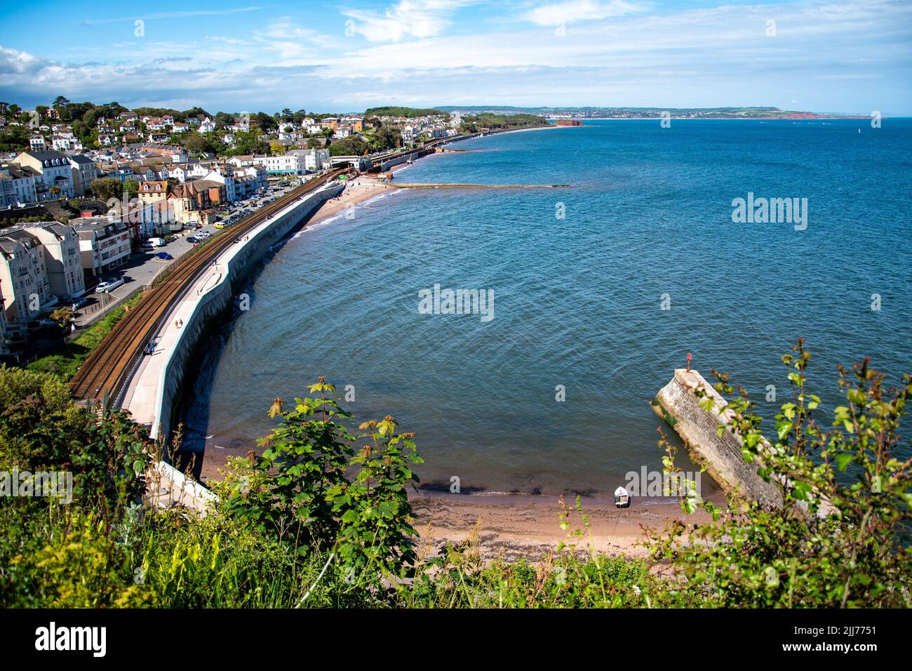 An aerial view of a seaside town Stock Photo - Alamy