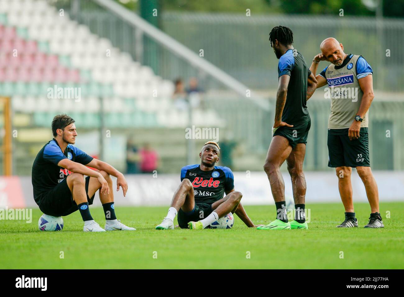 SSC Napoli's Macedonian midfielder Eljif Elmas, SSC Napoli's Nigerian ...