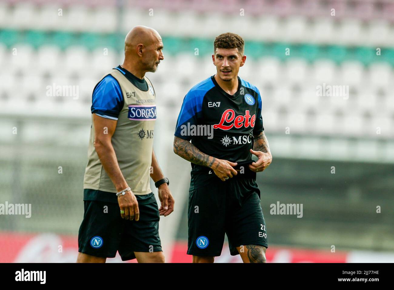 SSC Napoli's Italian coach Luciano Spalletti with SSC Napoli's Italian ...