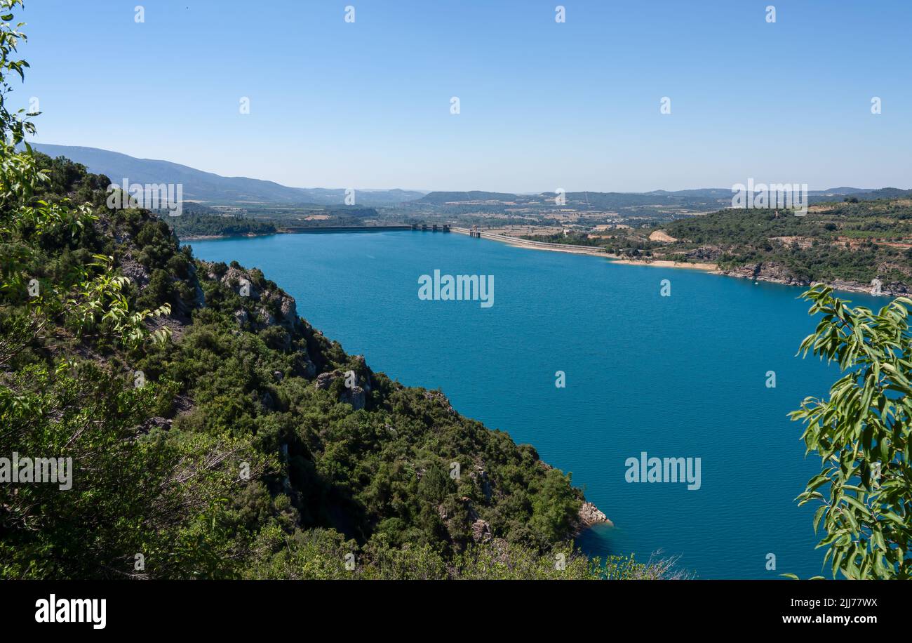 El Grado Reservoir and Hydro-electric Dam, Huesca, Spain Stock Photo ...