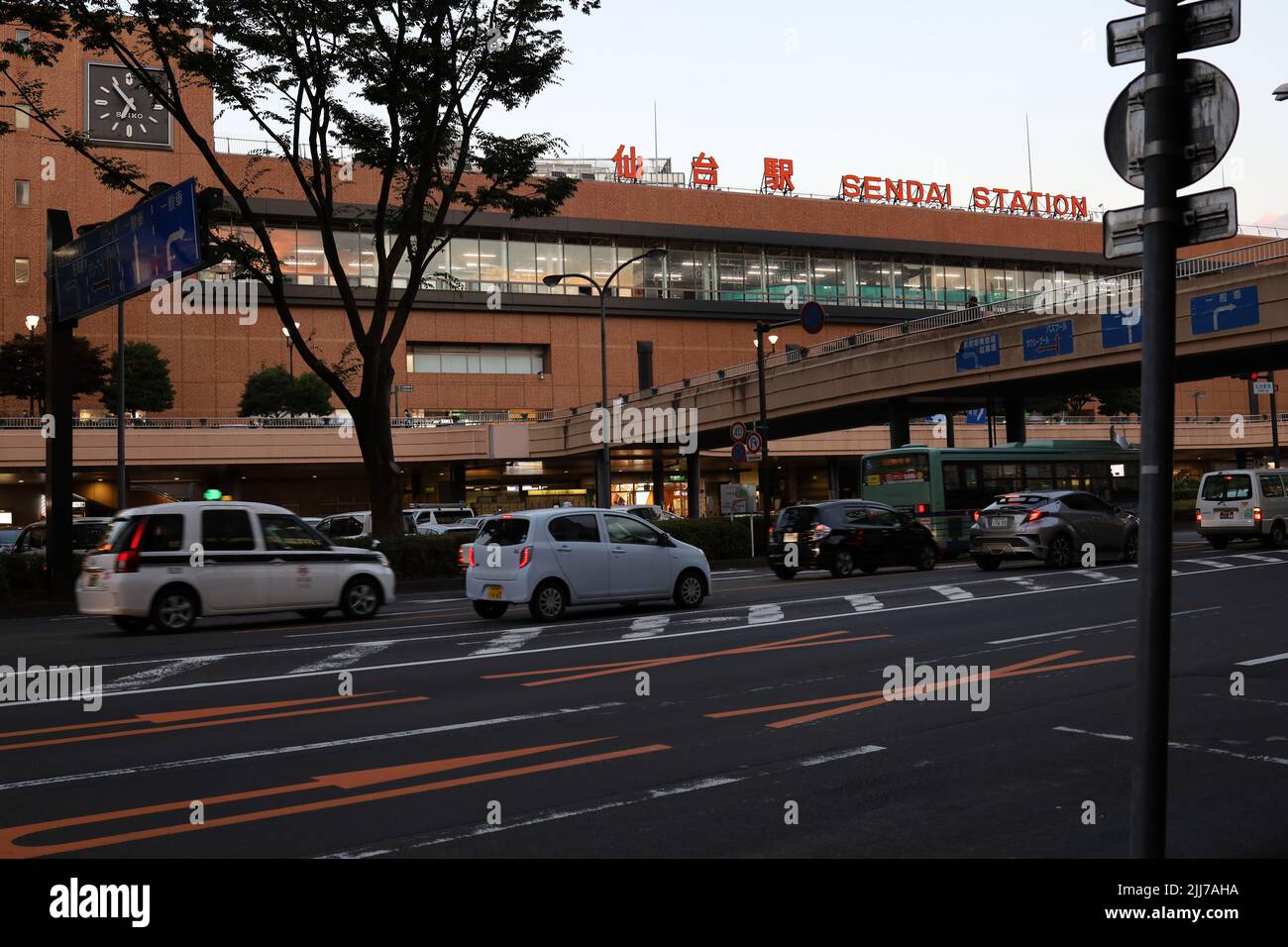 Sendai City, Miyagi Prefecture Japan, July 2022. Summer dusk around ...