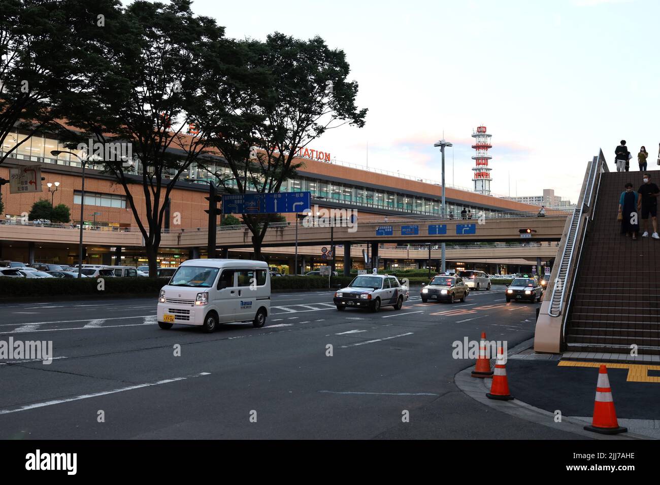 Sendai City, Miyagi Prefecture Japan, July 2022. Summer dusk around ...
