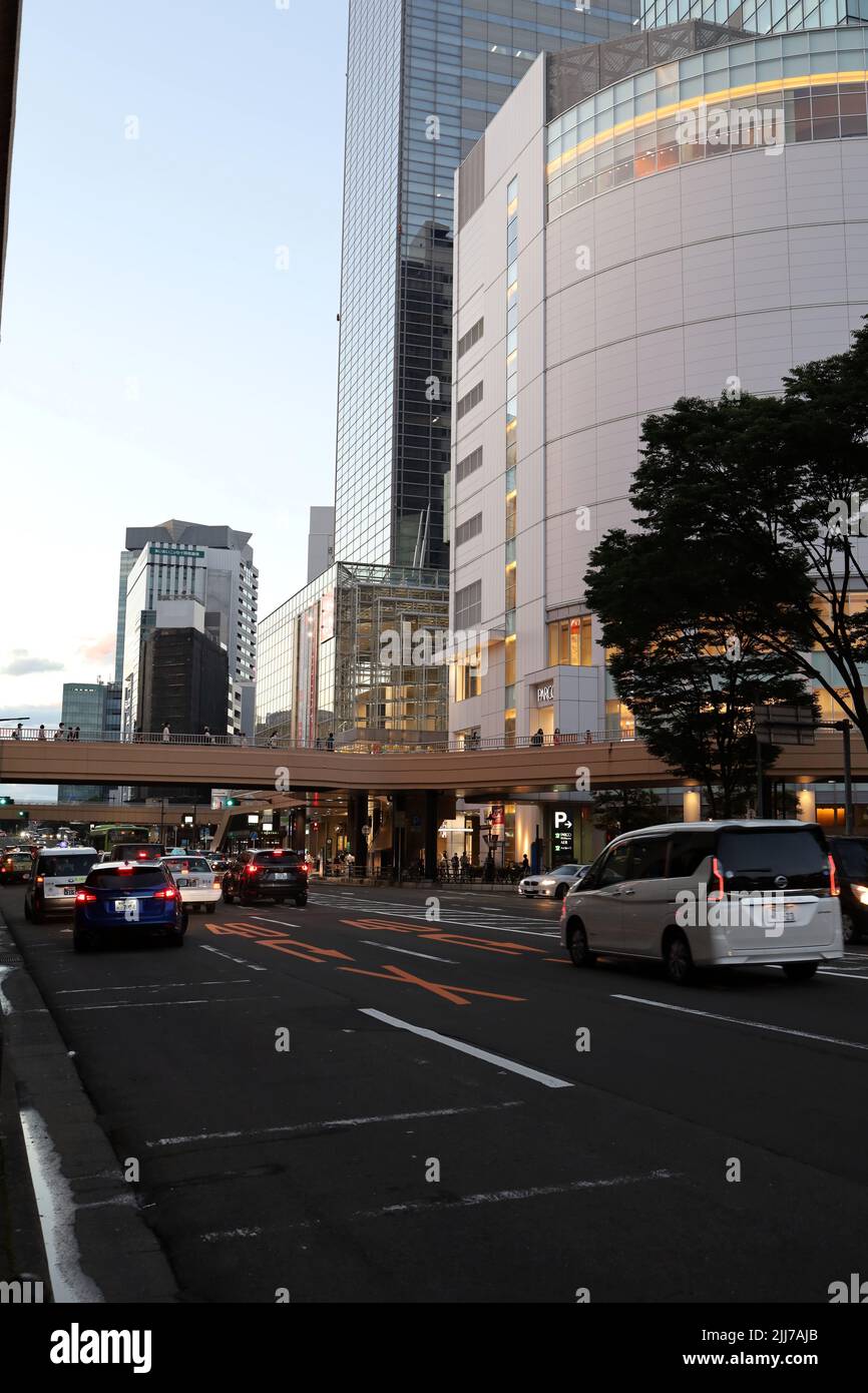 Sendai City, Miyagi Prefecture Japan, July 2022. Summer dusk around ...