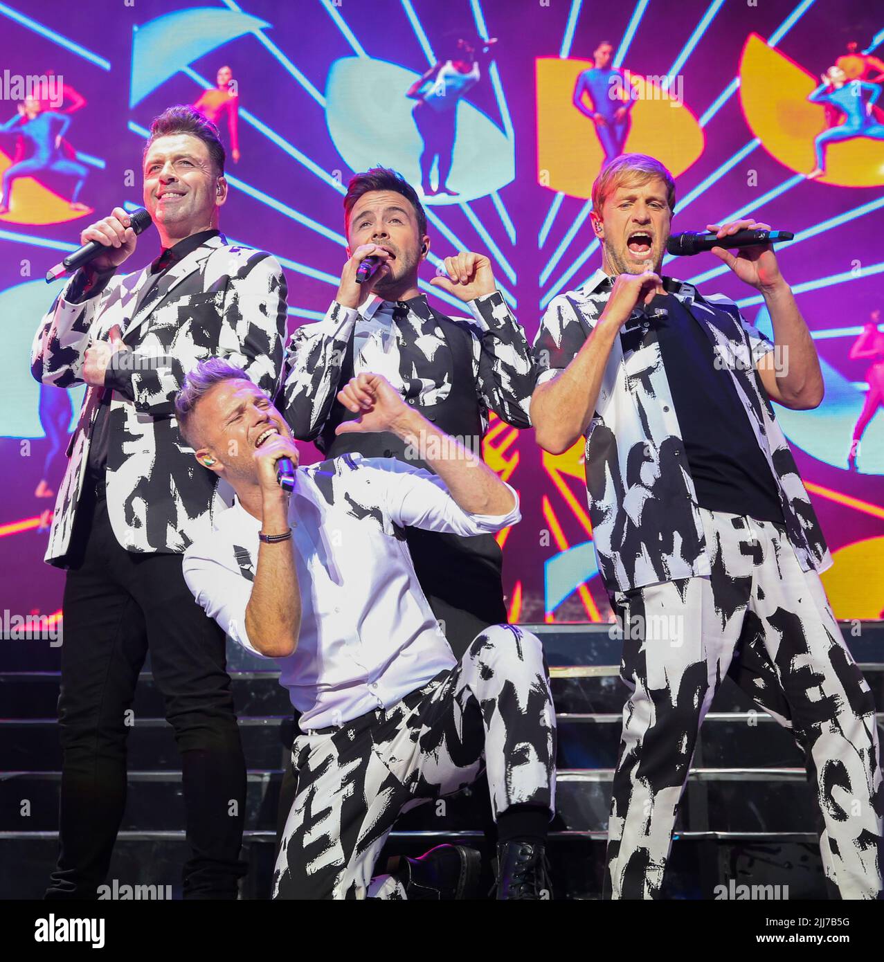 Scarborough, UK. 23rd July 2022. Westlife Plays live at Scarborough ...