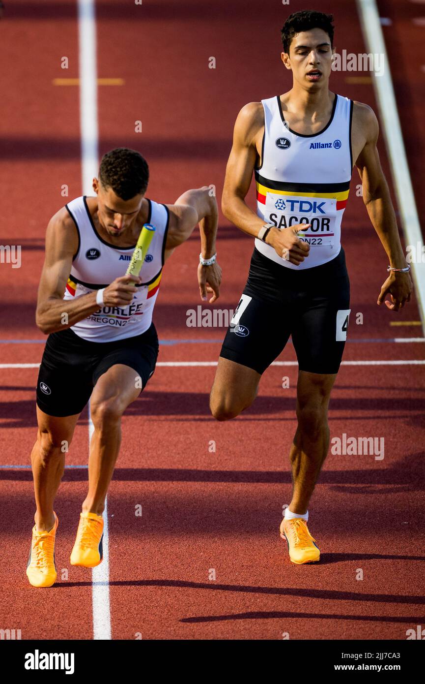 Belgian Kevin Borlee and Belgian Jonathan Sacoor pictured in action ...