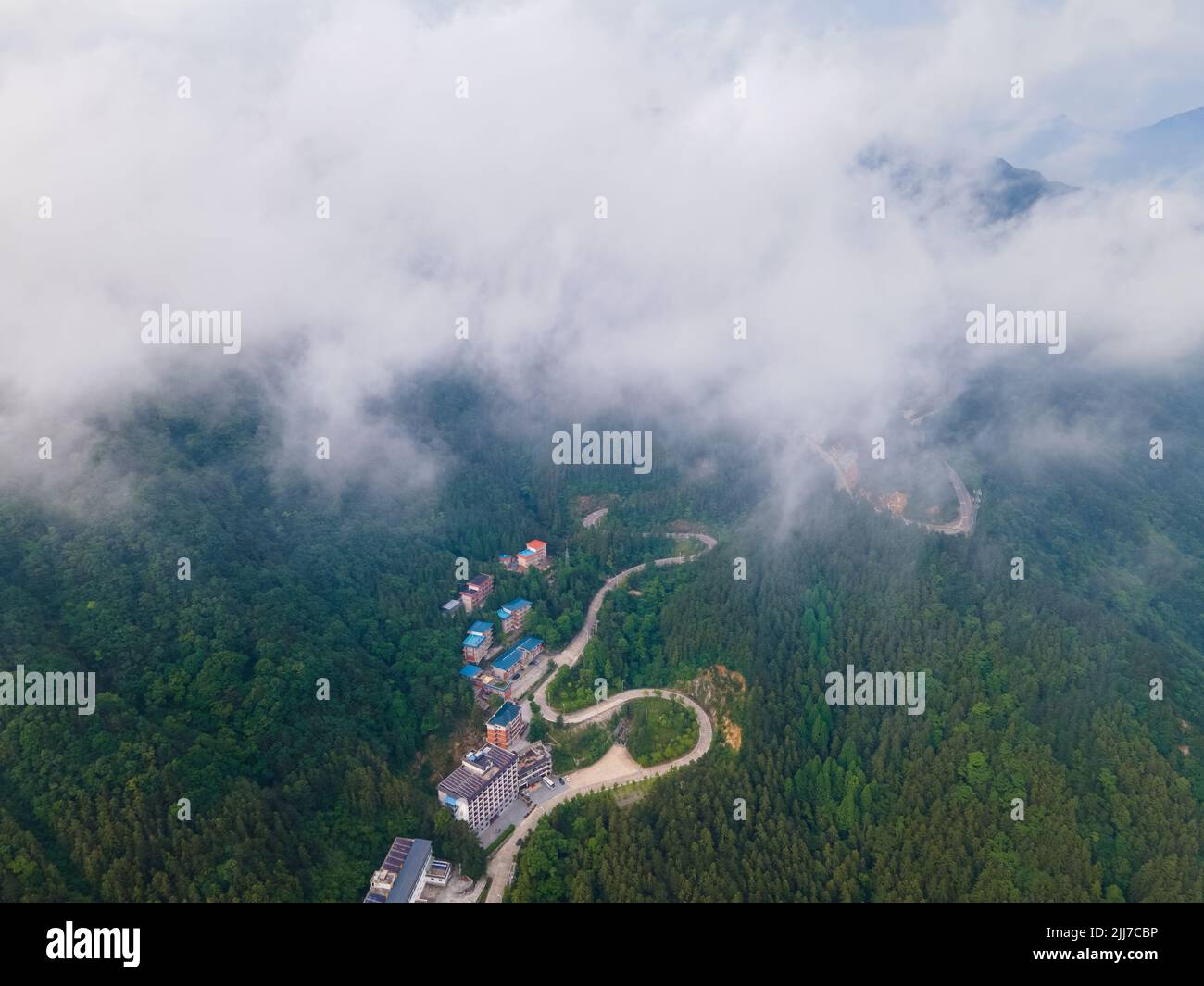 Early summer scenery of Dabie Mountain Bodao Peak Scenic Area in Luotian, Huanggang, Hubei ...