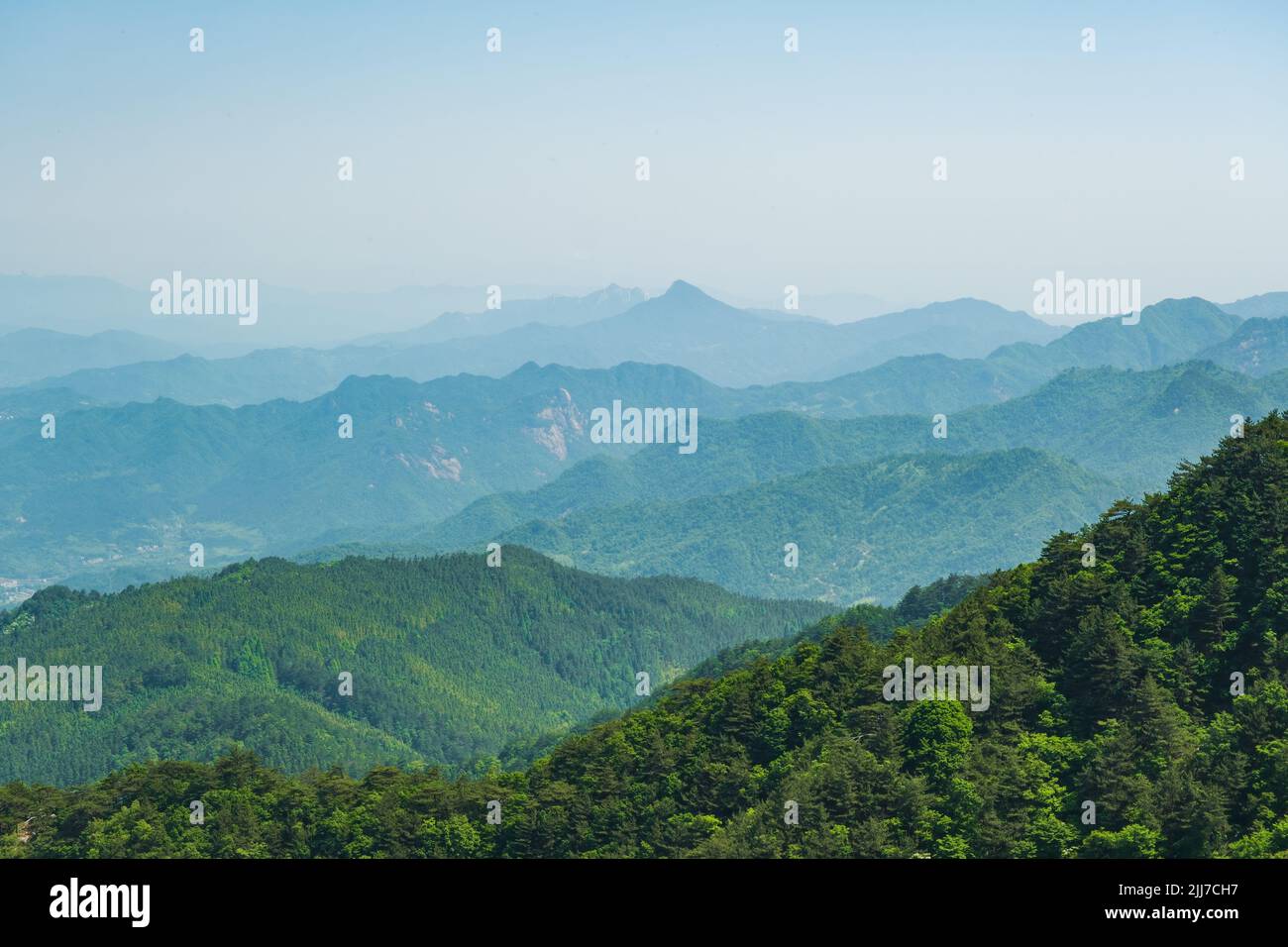 Early summer scenery of Dabie Mountain Bodao Peak Scenic Area in Luotian, Huanggang, Hubei ...