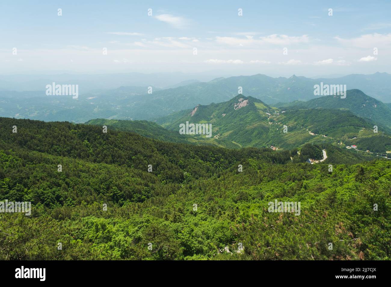 Early summer scenery of Dabie Mountain Bodao Peak Scenic Area in Luotian, Huanggang, Hubei ...