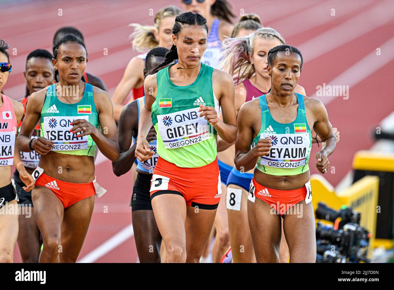 EUGENE, UNITED STATES - JULY 23: Letesenbet Gidey of Ethiopia competing ...