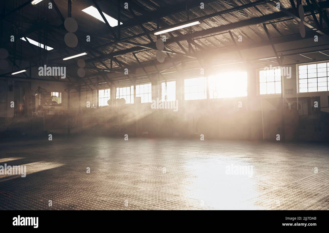 Walk into the gym and create your future. an empty gym Stock Photo - Alamy