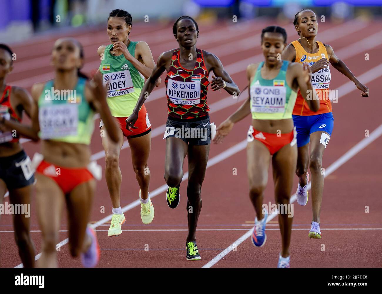EUGENE - Sifan Hassan in action during the 5000m final on the ninth day ...