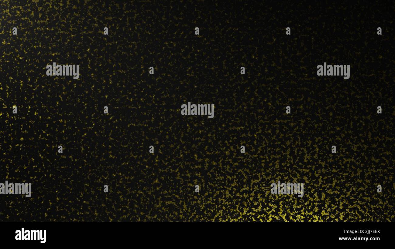 3D rendering. Black background with yellow spots. Dark abstract ...