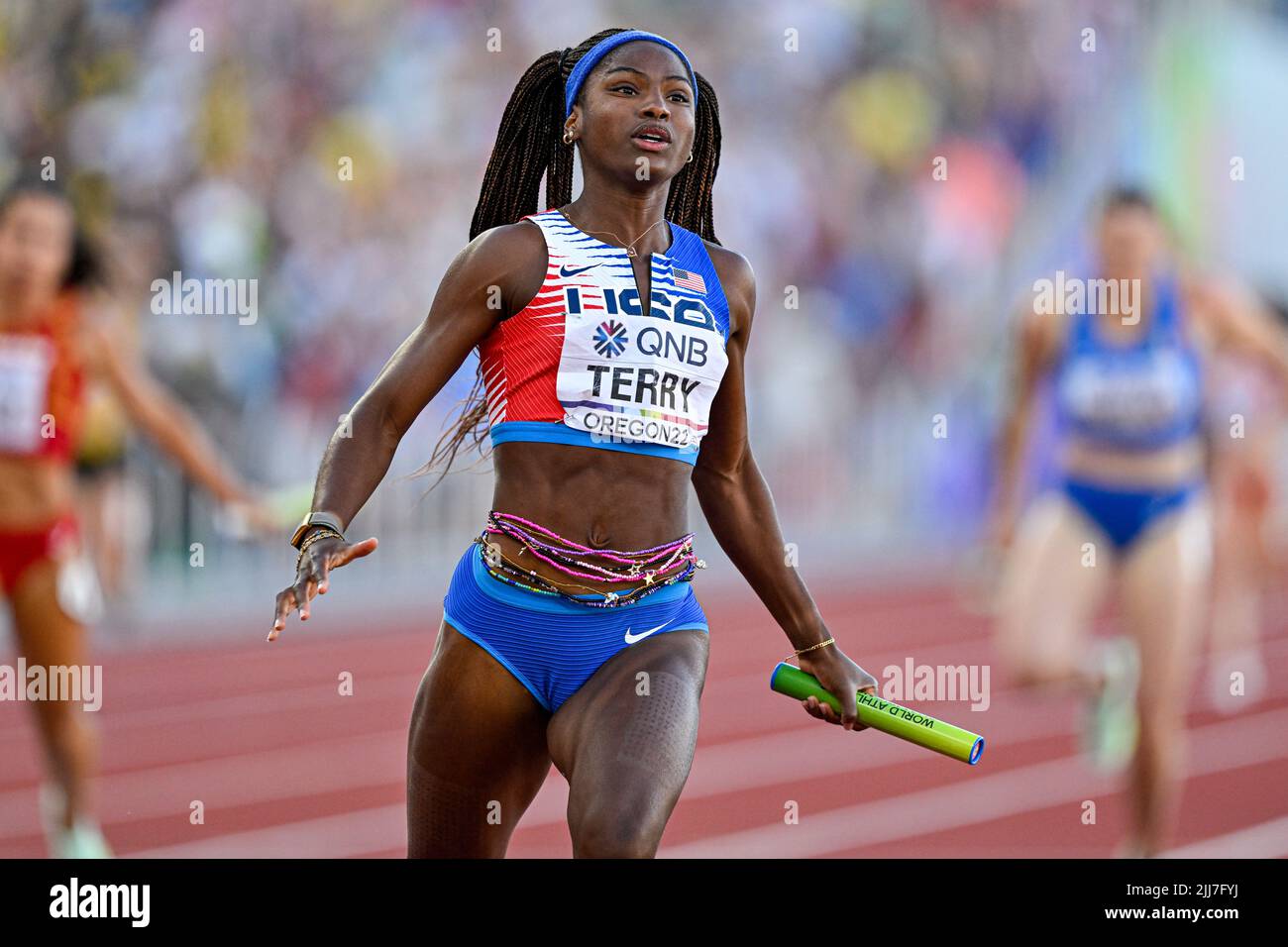 EUGENE, UNITED STATES - JULY 23: Twanisha Terry of USA competing on ...