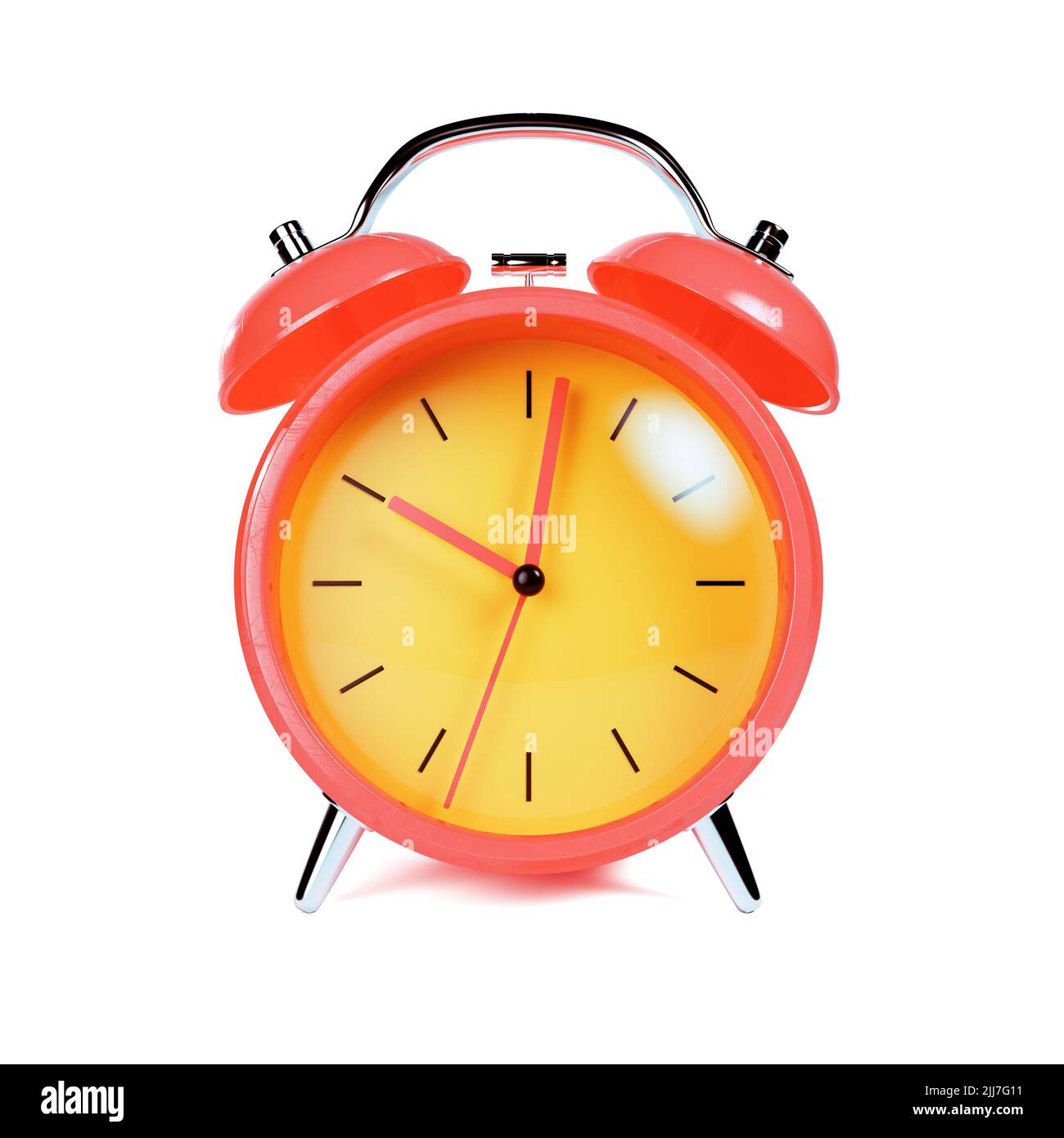 Alarm Clock isolated on white backround. 3d render Stock Photo - Alamy