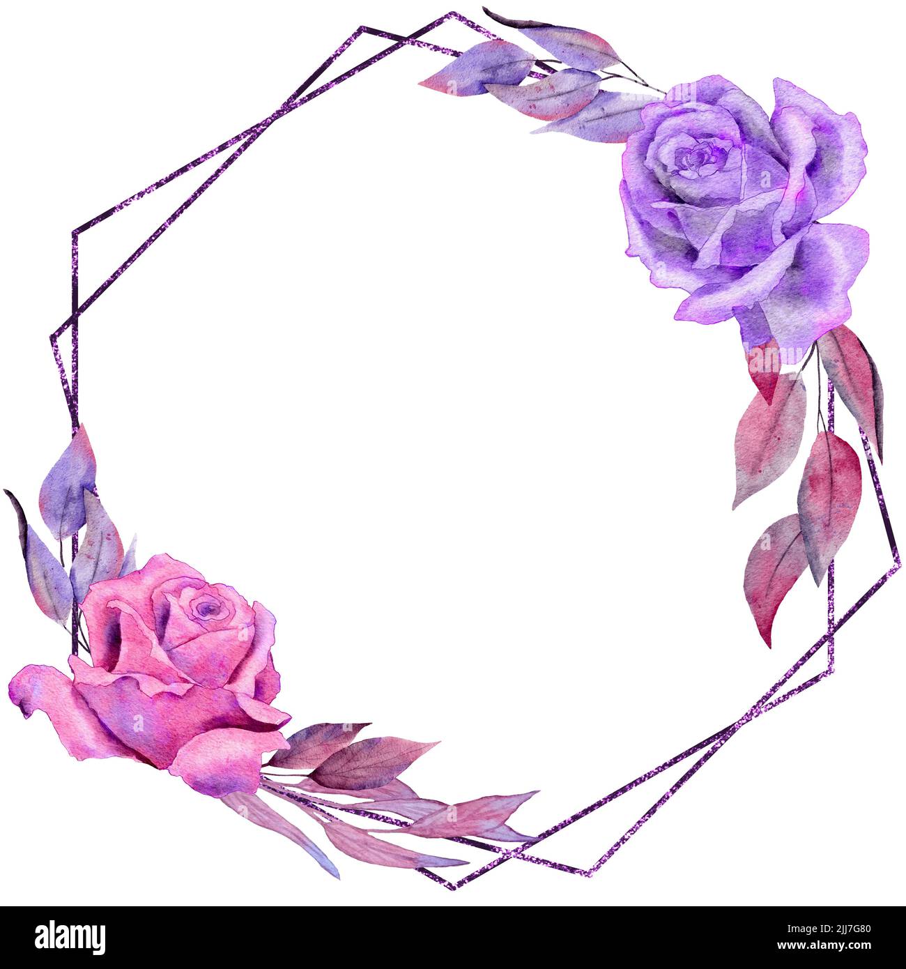 Hand drawn illustration of rose Halloween mystic magic frame with ...