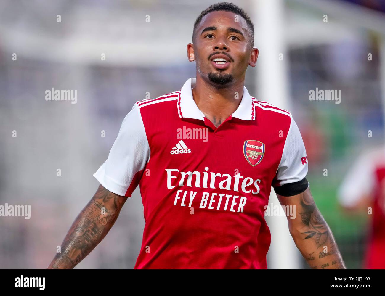 ORLANDO, FL - JULY 23: - Arsenal forward Gabriel Jesus (9) scores the ...