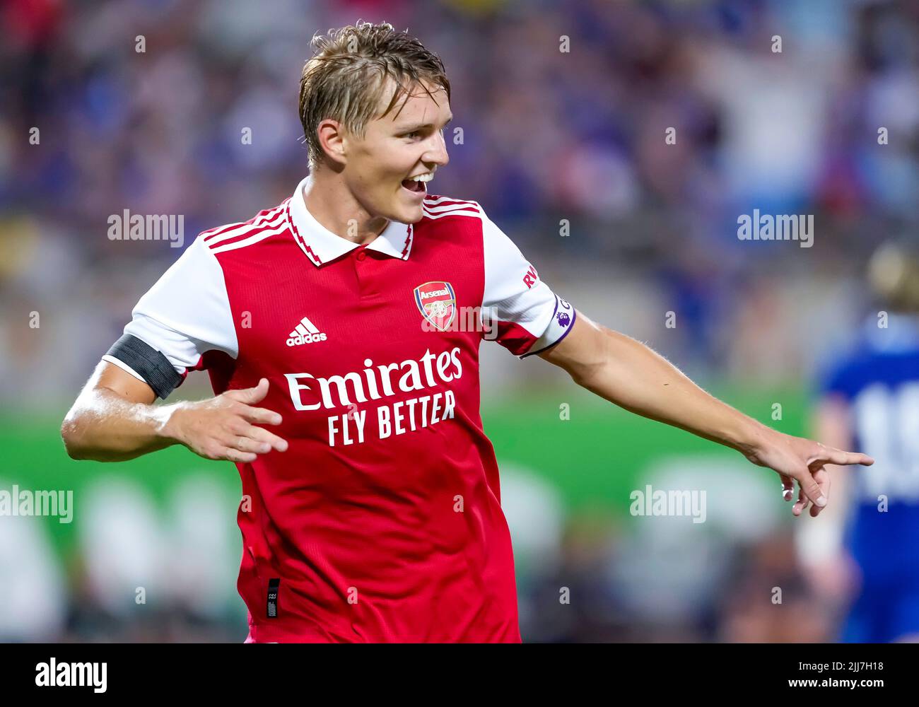ORLANDO, FL - JULY 23: - Arsenal midfielder Martin Ã˜degaard (8) scores ...