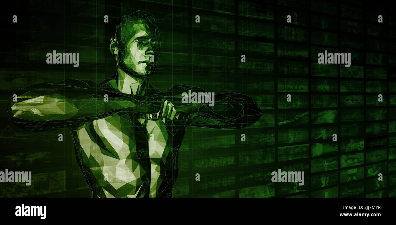 Communication Technology with Moving Data in Art Stock Photo - Alamy