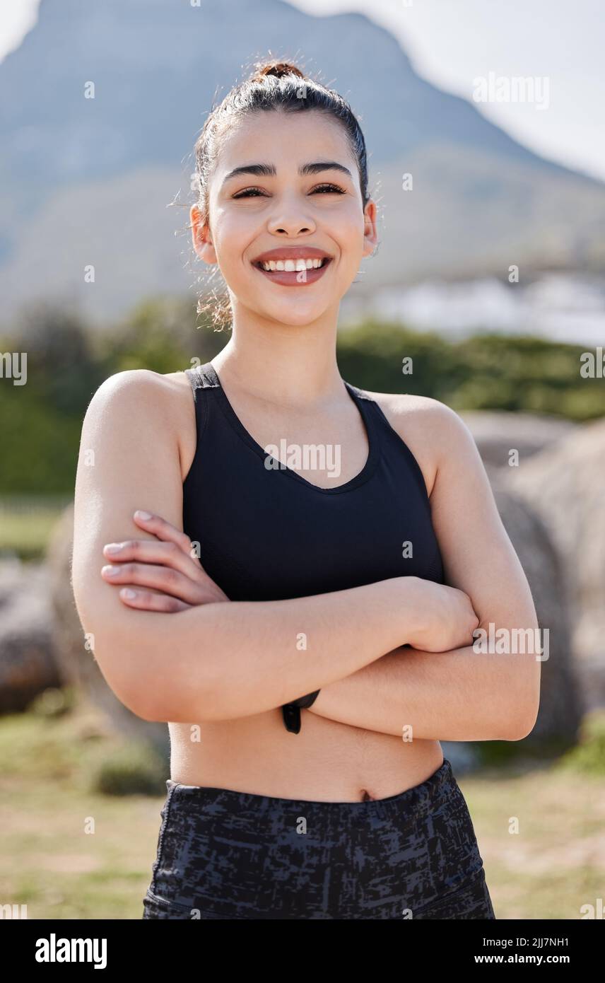 Killer confidence, killer workout. Portrait of a confident young woman ...