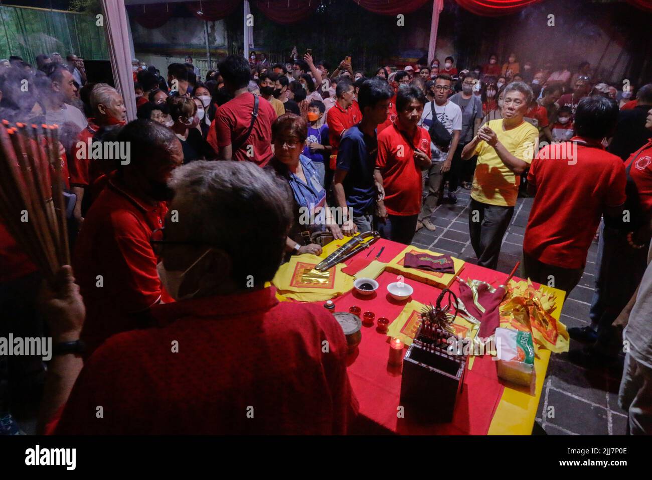 Bogor, Indonesia. 22nd July, 2022. A Indonesian Chinese devotee take ...