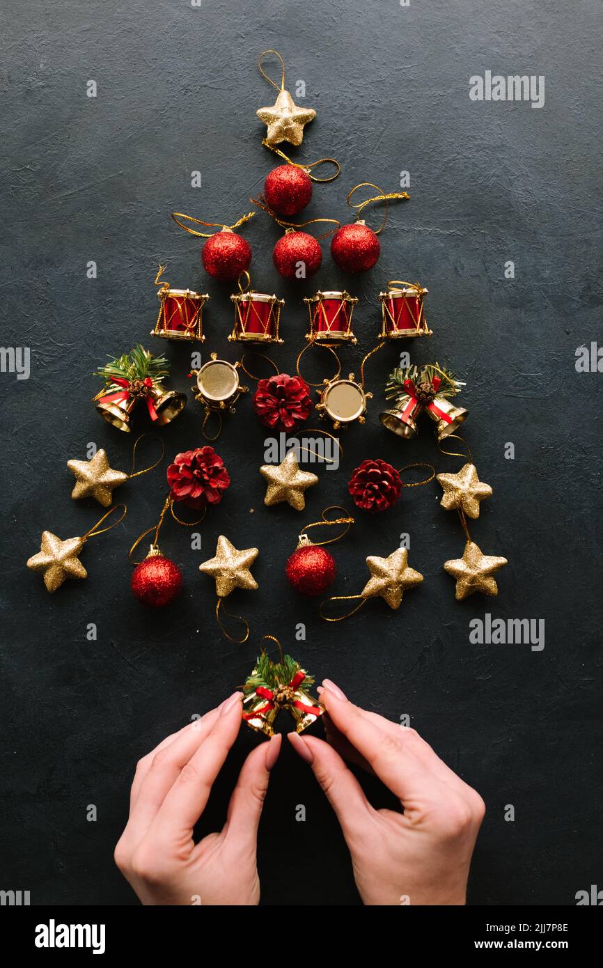 christmas toys assortment tree creative holiday Stock Photo - Alamy