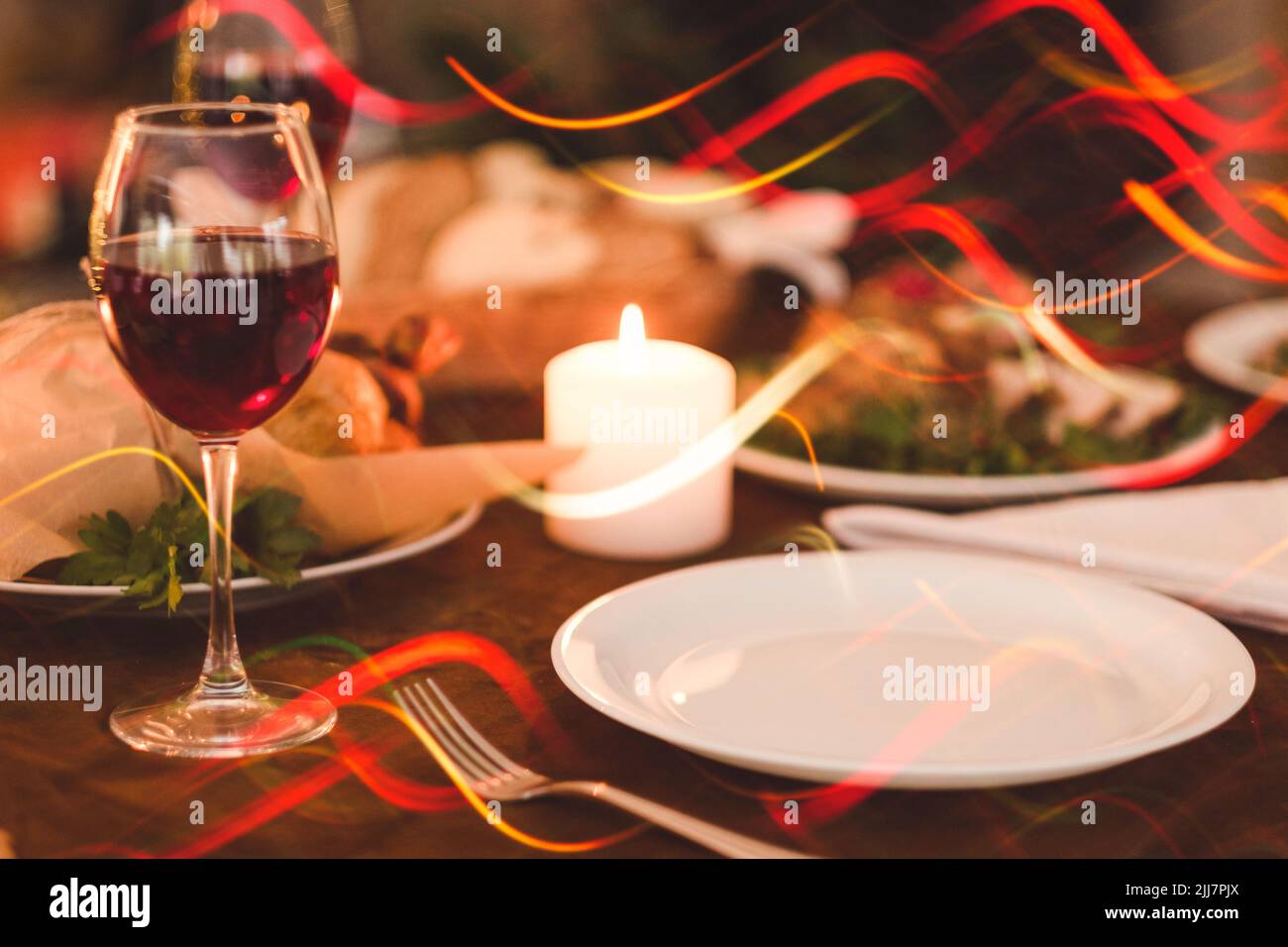 festive holiday dinner restaurant celebration Stock Photo - Alamy
