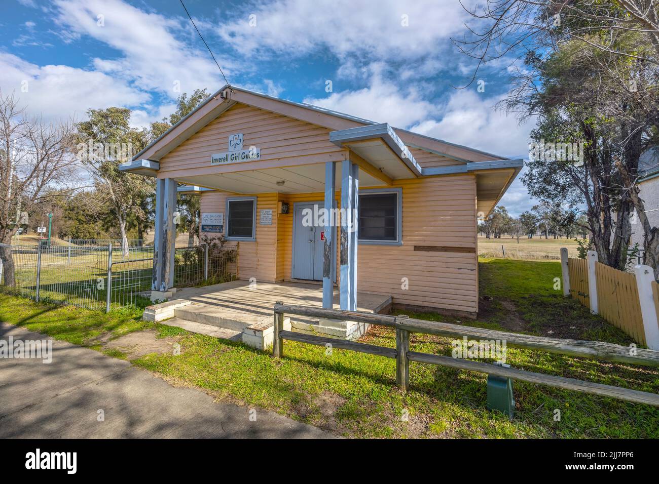 The Inverell Girl Guide hall and old church next door Stock Photo - Alamy
