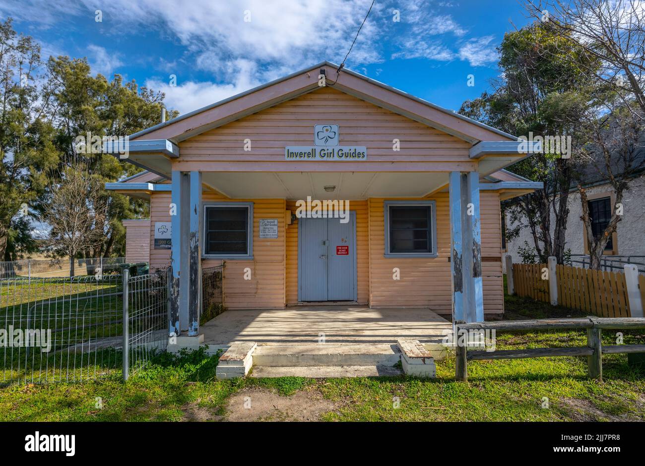 The Inverell Girl Guide hall and old church next door Stock Photo - Alamy