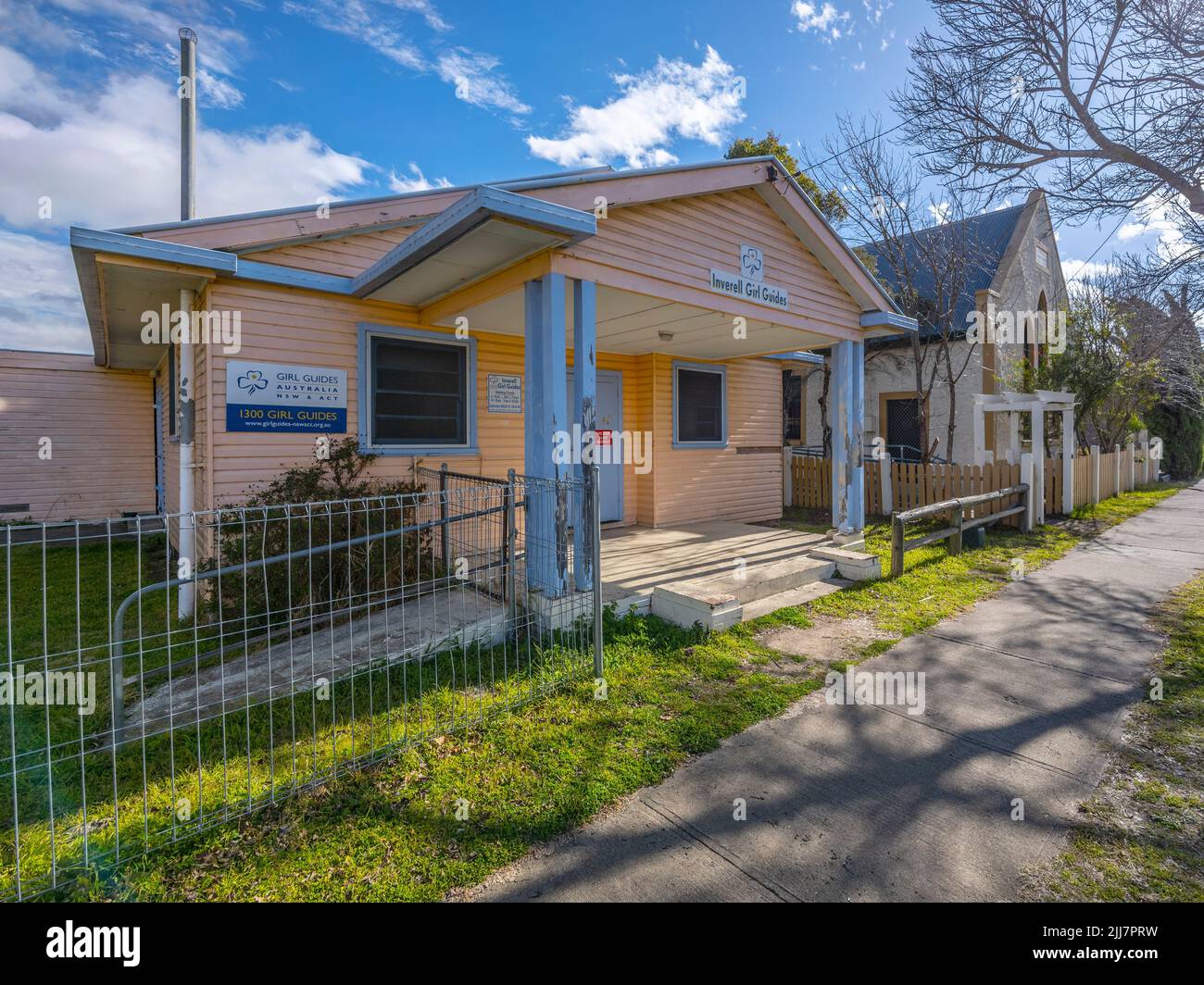 The Inverell Girl Guide hall and old church next door, signed as ...