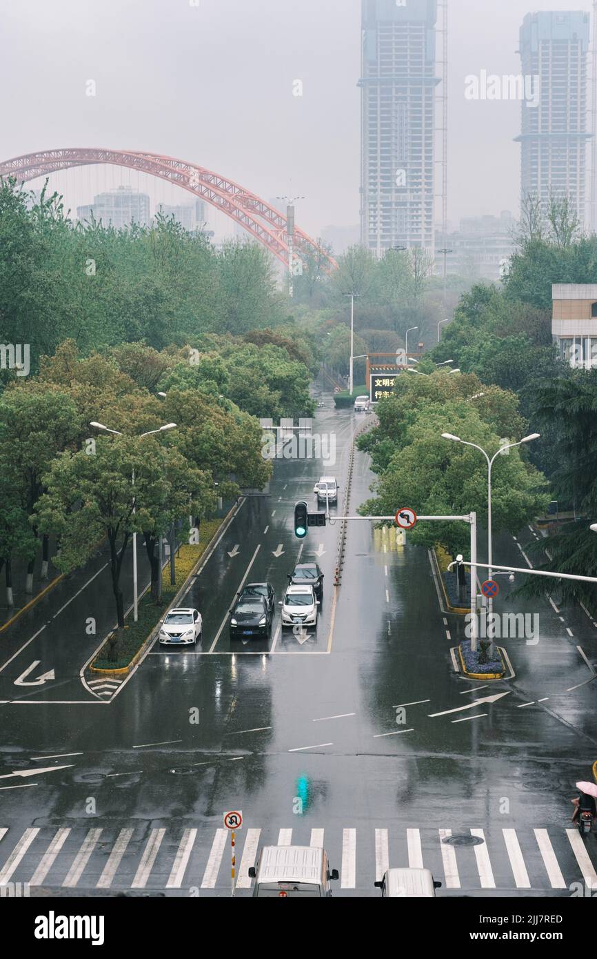 Scenery of Qingchuan Pavilion Park in Hanyang, Wuhan, Hubei, China ...