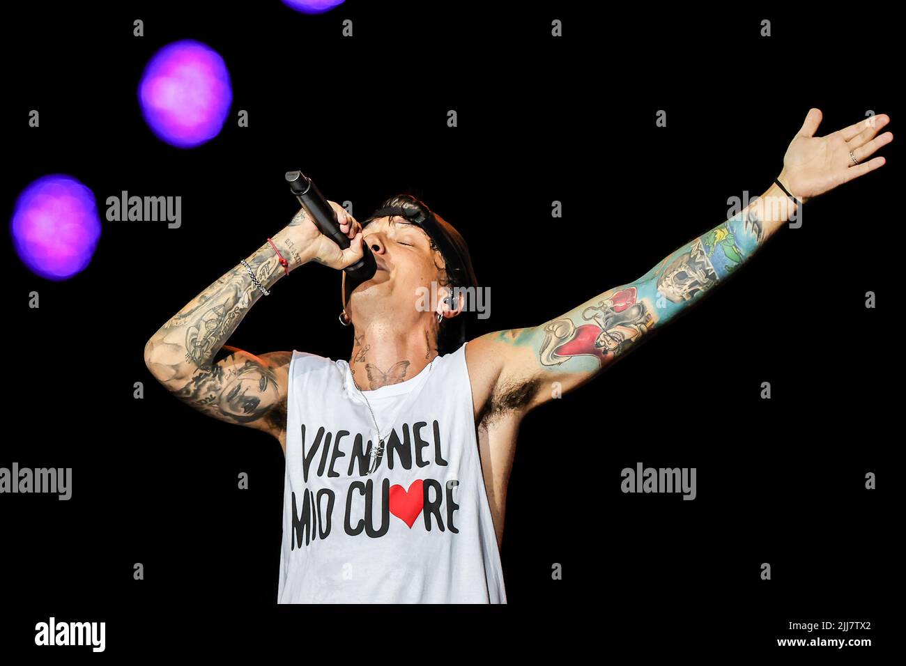 Milan, Italy. 23rd July, 2022. Niccolo Moriconi better known as Ultimo ...